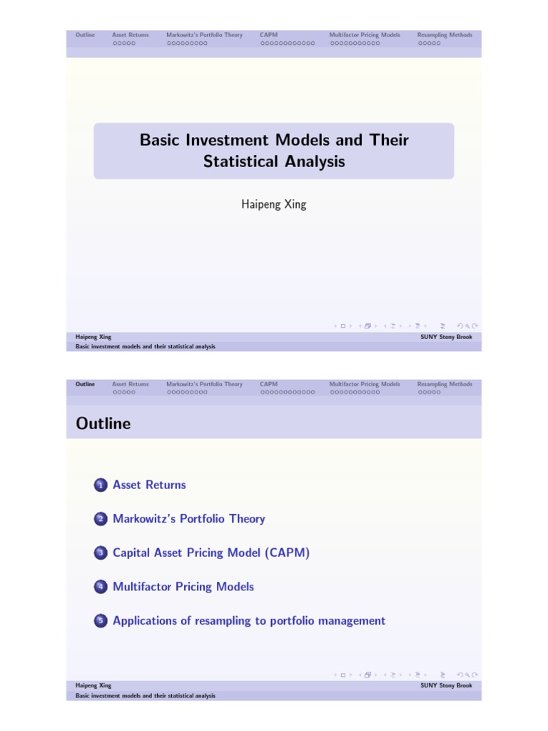 Basic Investment Models and Their Statistical Analysis | PDF | Capital ...