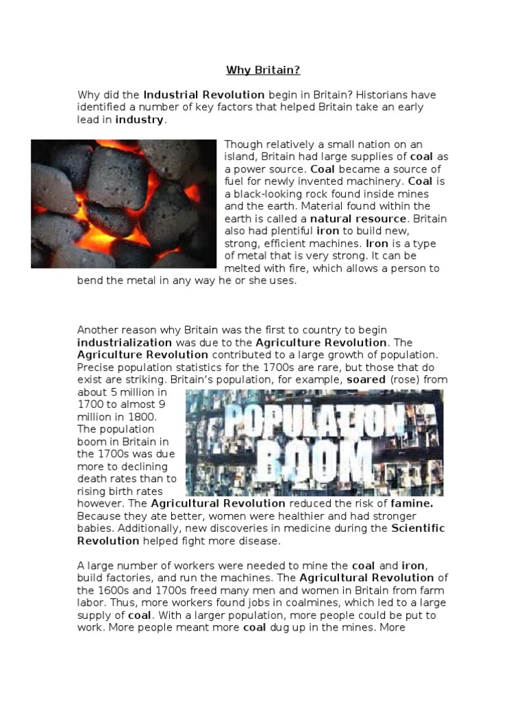 Industrial Revolution Begins in England - Classwork | PDF | United ...