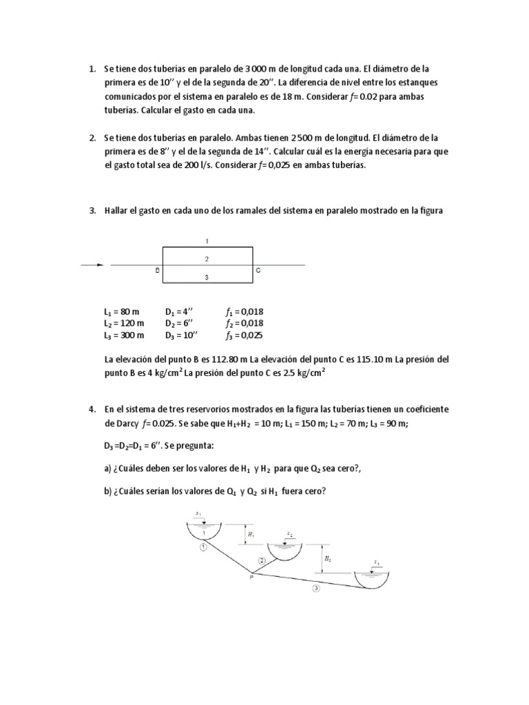 Tuberias en Paralelo y Tanques Interconectados | PDF