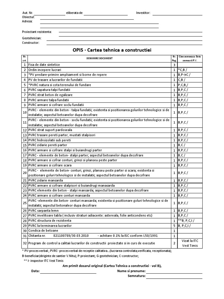 Cartea Tehnica a Constructiei