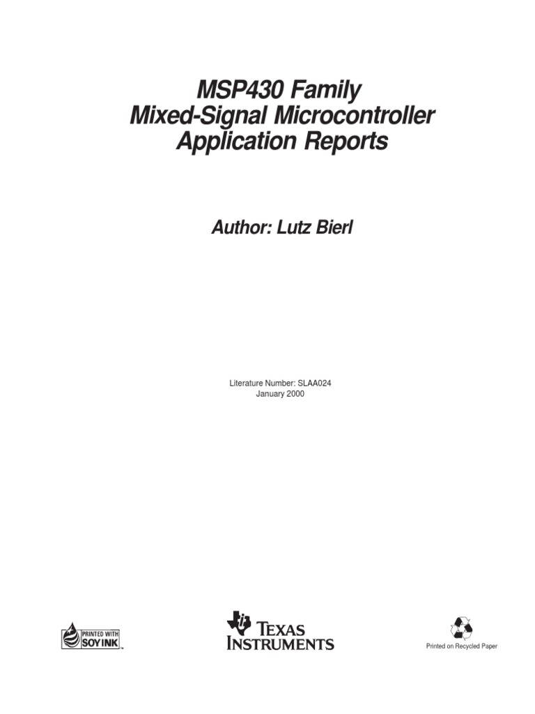 MSP430 Mixed-Signal Microcontroller Application Reports | PDF | Rectifier | Digital To Analog ...