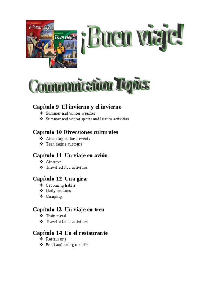 Scope and Sequence Spanish II Buen Viaje | PDF | Spanish Language ... Scope and Sequence Spanish II Buen Viaje | PDF | Spanish Language ...