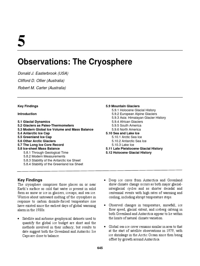 NIPCC II Chapter 5 Cryosphere | PDF | Glacier | Global Warming