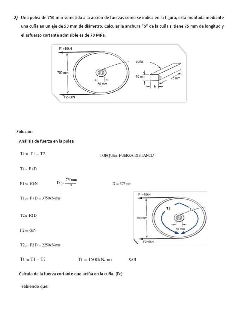 Problema Esfuerzo Cortante Simple | PDF