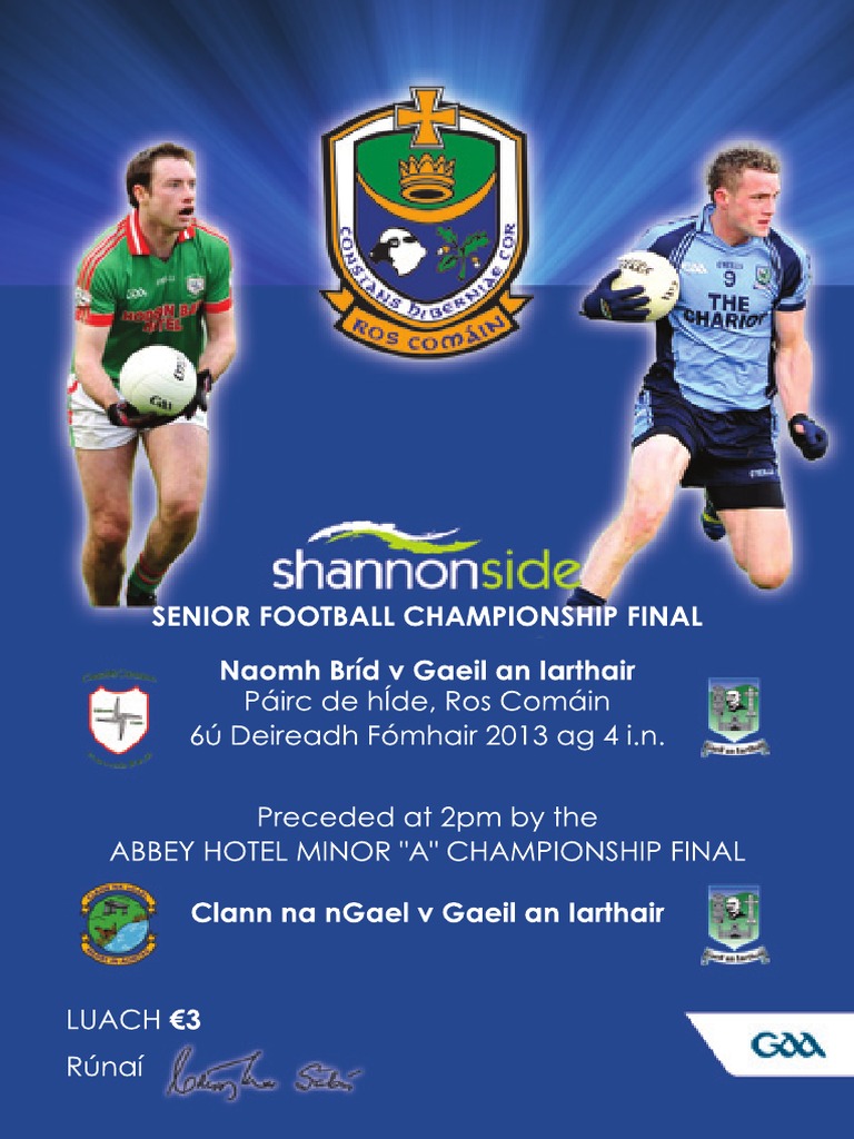 2013 Shannonside SFC Final Programme | PDF | Gaelic Games | Sports