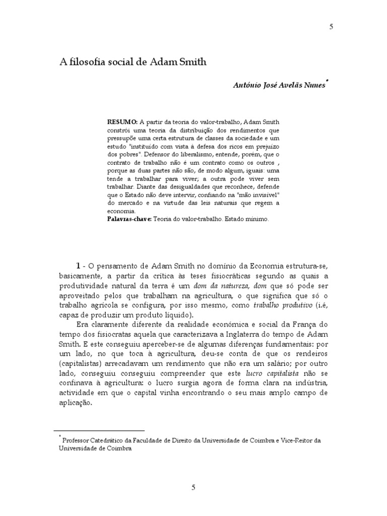 A Filosofia Social de Adam Smith - Apresenta Smith Com Napoleoni ...