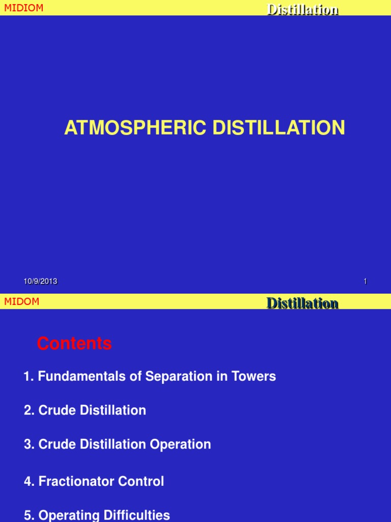 Atmospheric Distillation | PDF | Distillation | Separation Processes