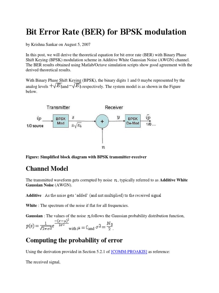 BPSK | PDF | Modulation | Telecommunications Engineering