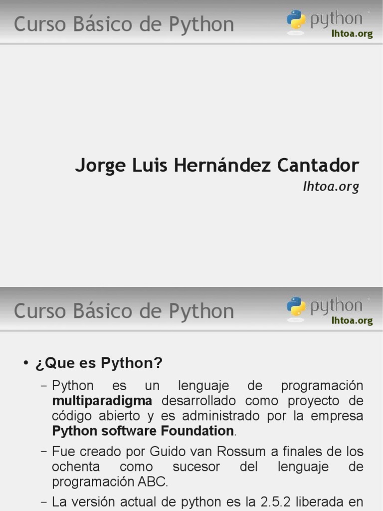 Curso Basico de Python PDF | PDF | Python (lenguaje de programación ...