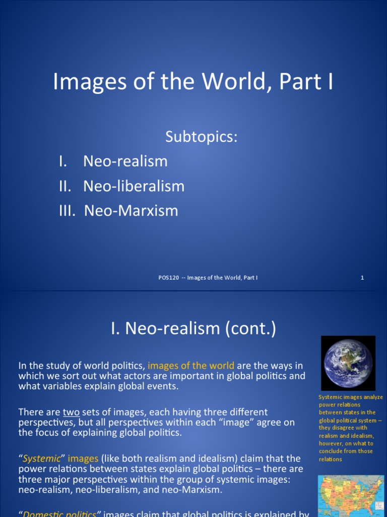 Images of The World, Part I: Subtopics: I. Neo - Realism II. Neo ...