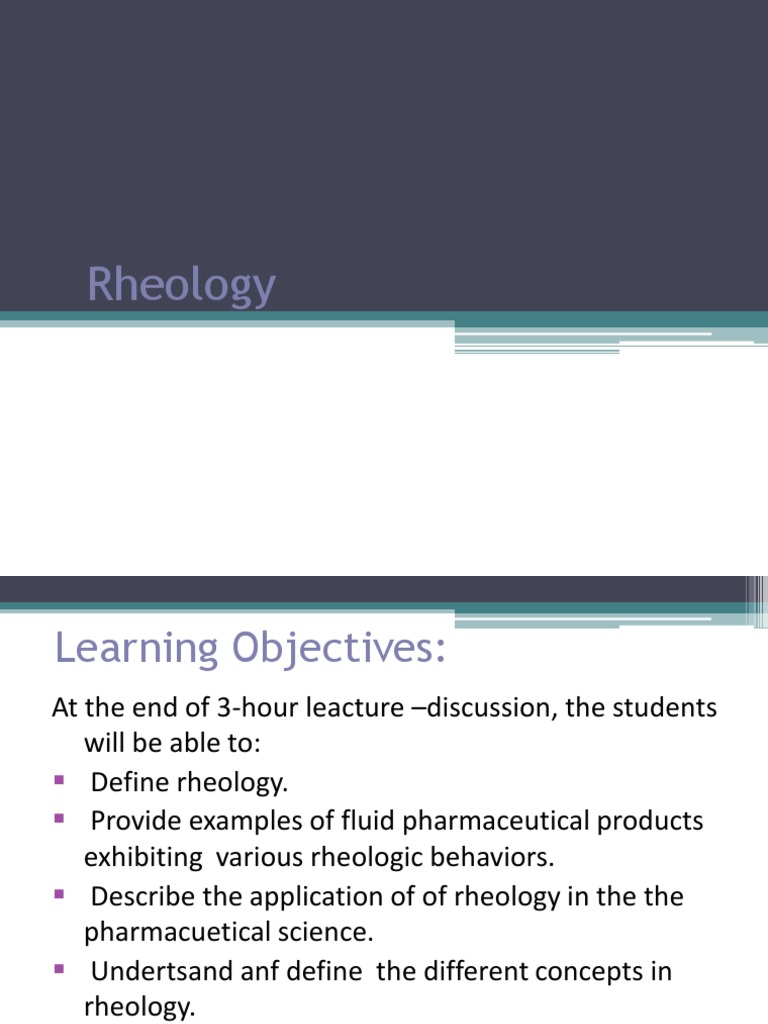 Rheology Applications in Pharmacy | PDF | Science & Mathematics