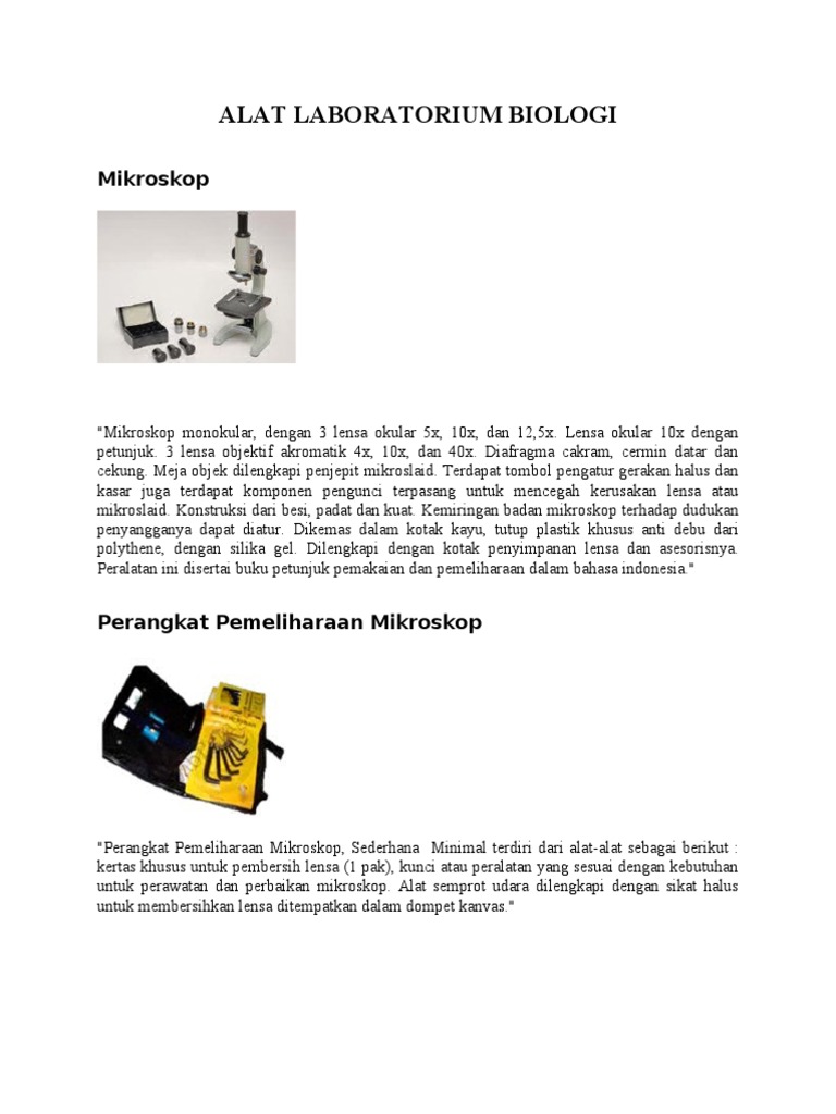Alat Laboratorium Biologi | PDF