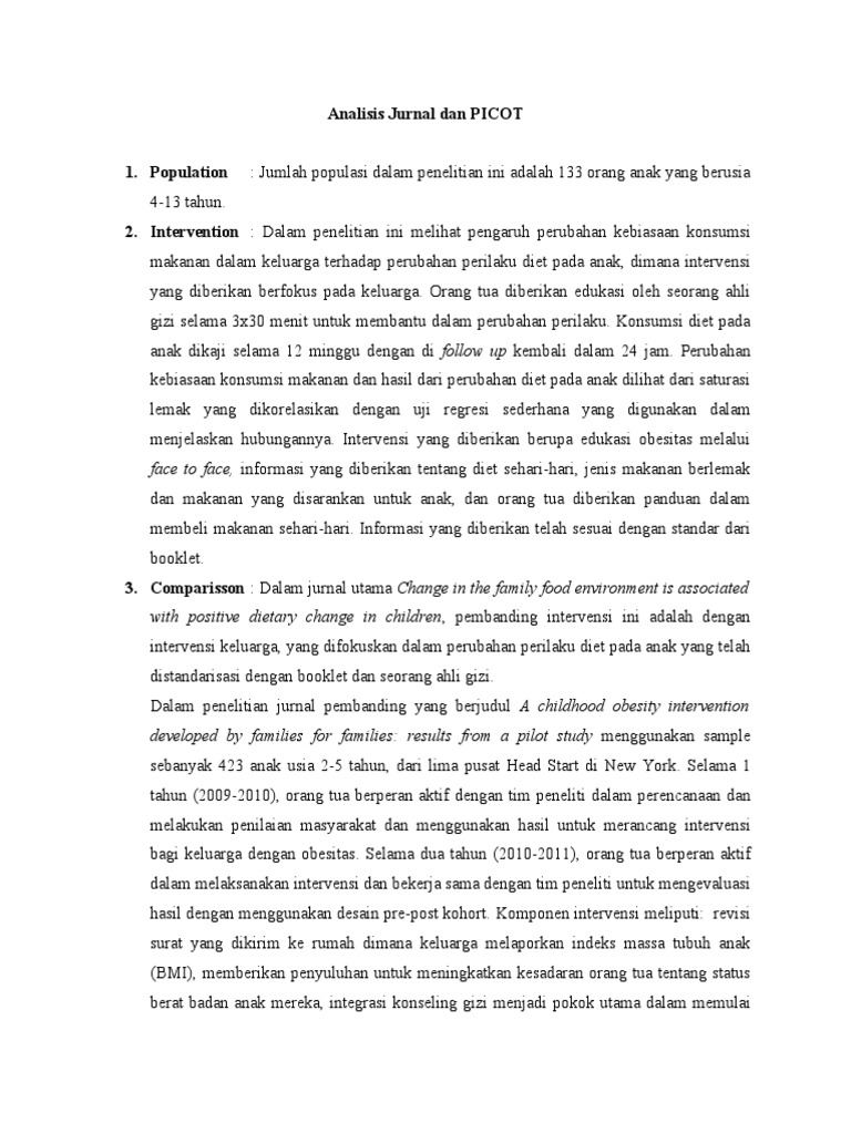 Analisis Jurnal Dan PICOT | PDF | Pengembangan Diri