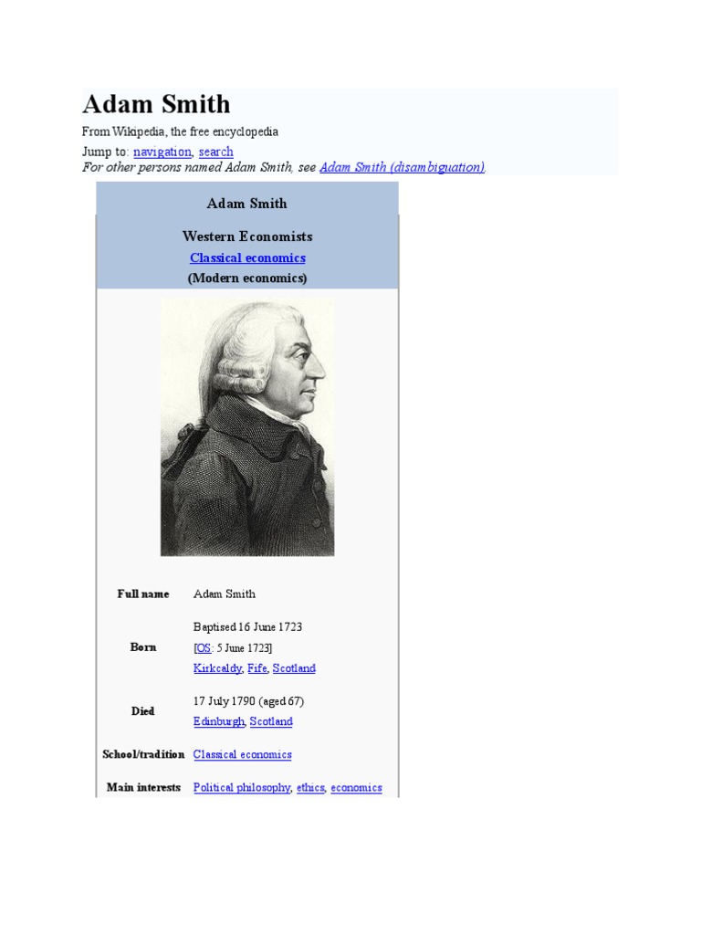 Adam Smith Western Economists | PDF | Adam Smith | Value (Economics)