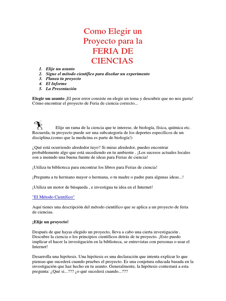 Cómo Elegir un Proyecto de Ciencia | PDF | Método científico | Science