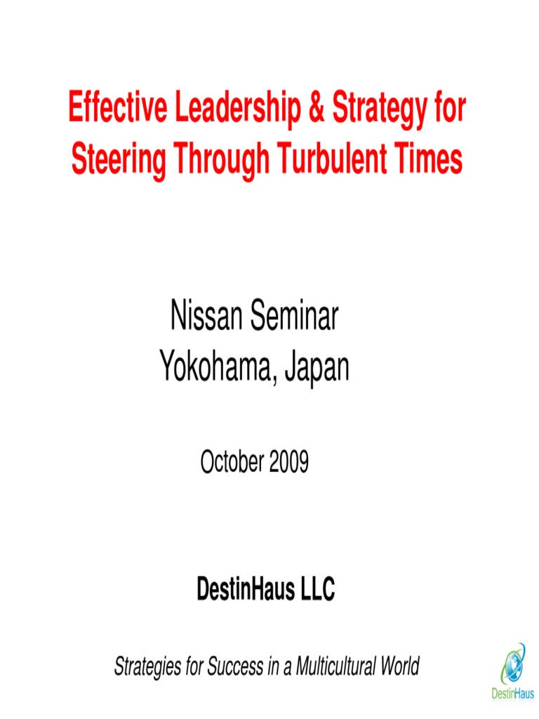 LDRSHP Strgy For Steering Thru Turbulent Times | PDF | Recession ...
