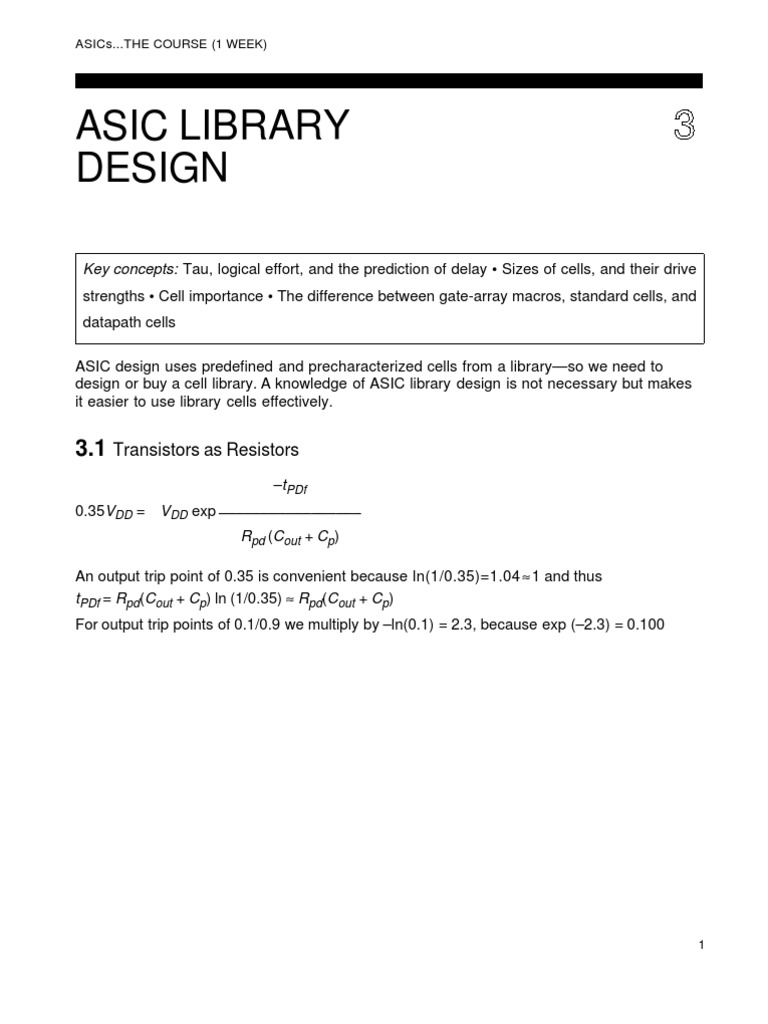 Asic Library Design 3: Transistors As Resistors | PDF | Capacitor ...