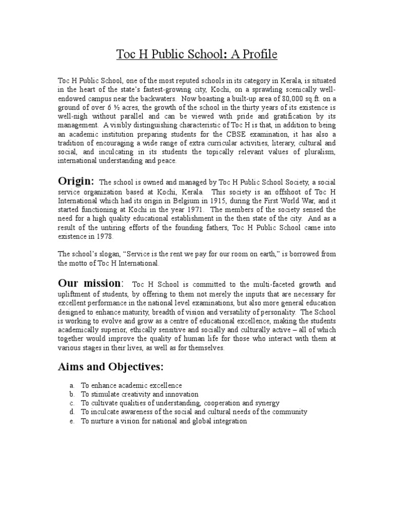 ISA - Profile of The School | PDF | Social Science | Wellness