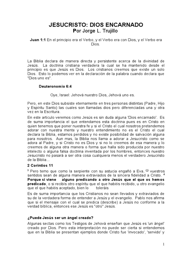 Jesucristo Dios Encarnado | PDF | Jesús | Cristo (título)