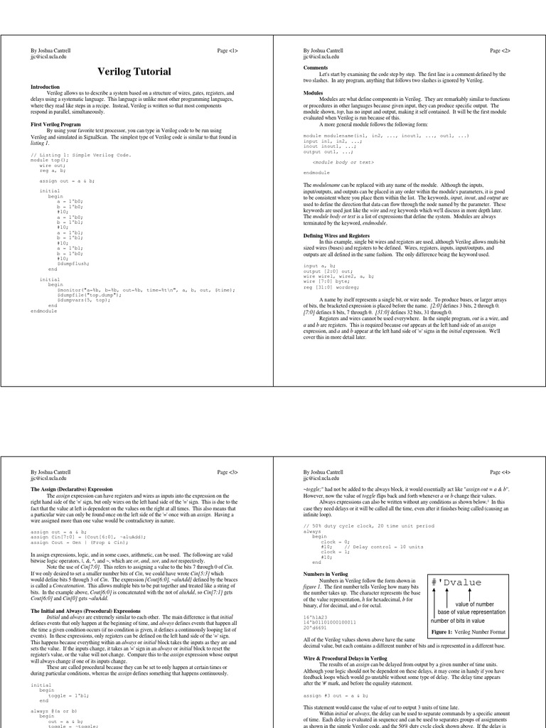 Verilog Tutorial: Comments | PDF | Parameter (Computer Programming) | Bit
