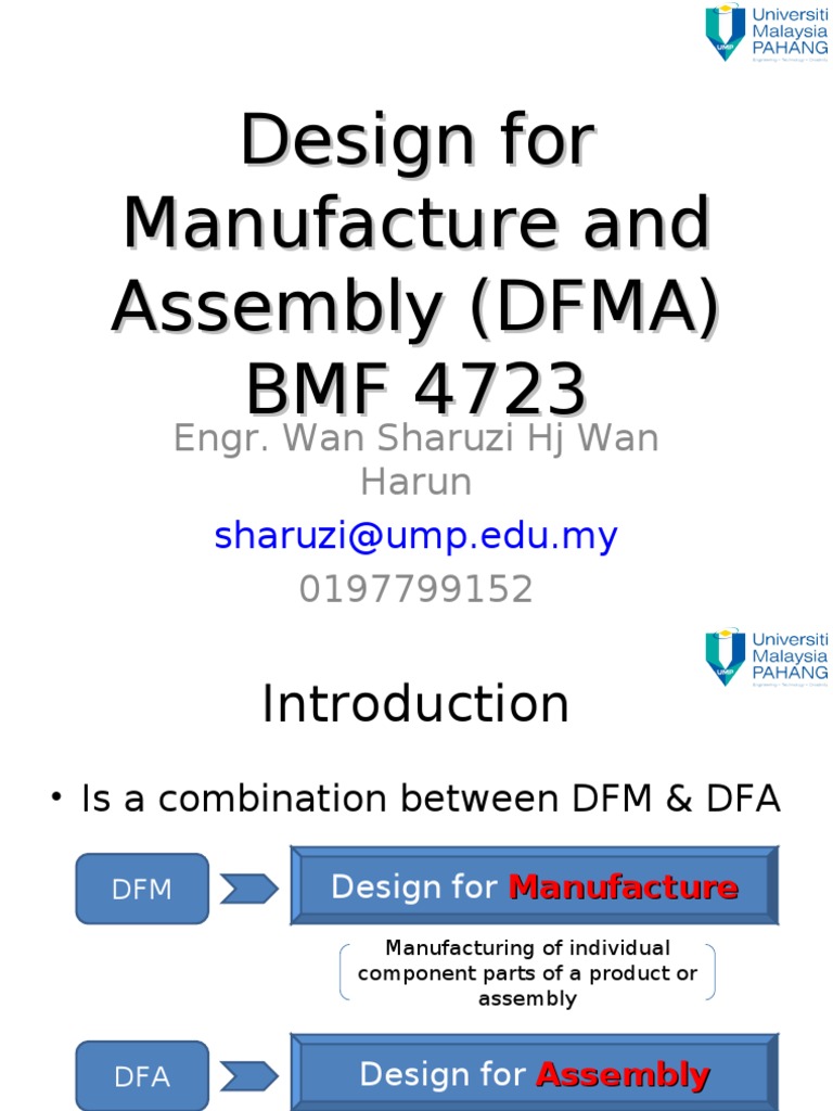 2 - Design For Manufacture and Assembly (DFMA) | Design | Engineering