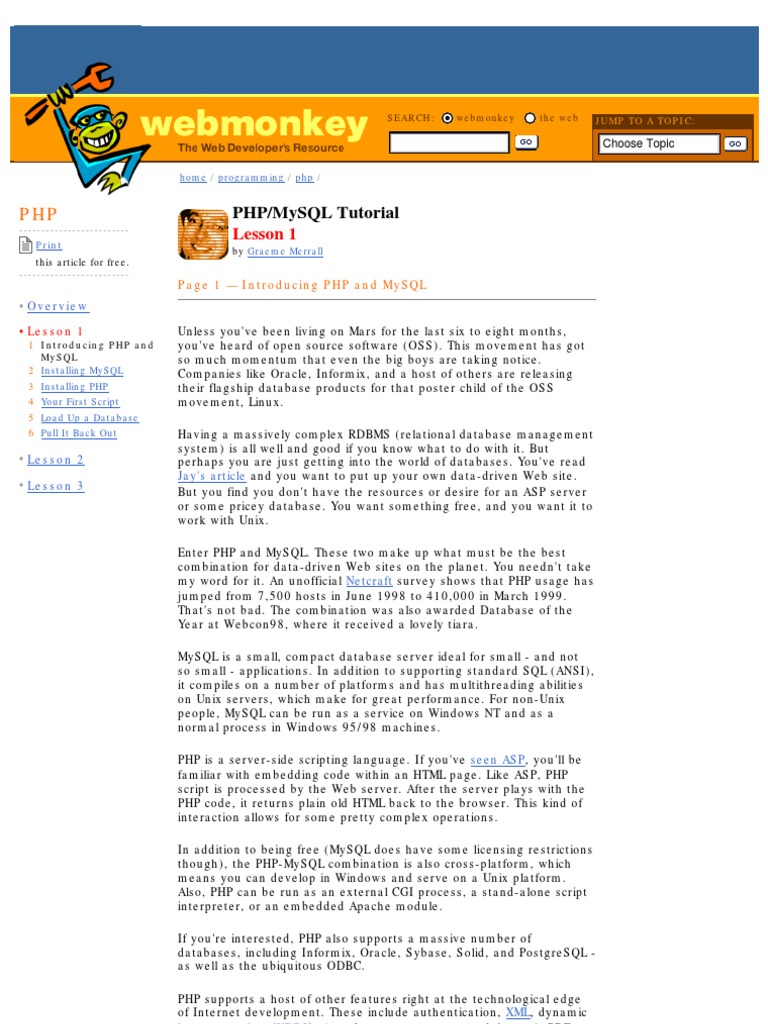 PHP Mysql Tutorial | PDF PHP Mysql Tutorial | PDF