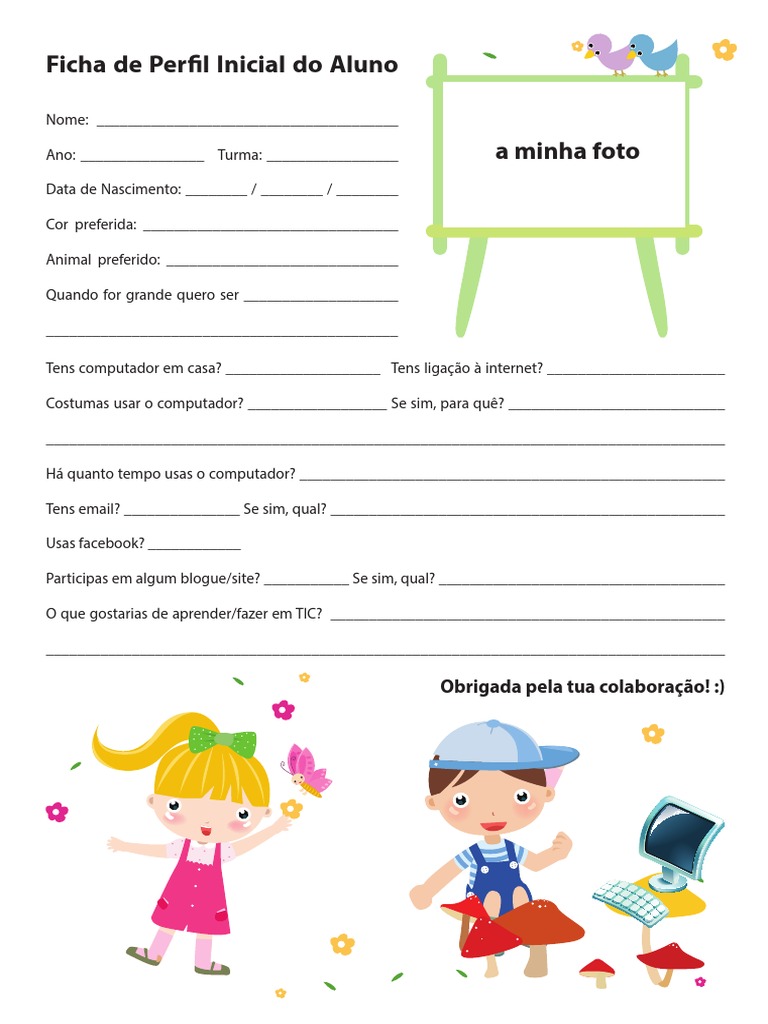 Ficha de Perfil Inicial do Aluno