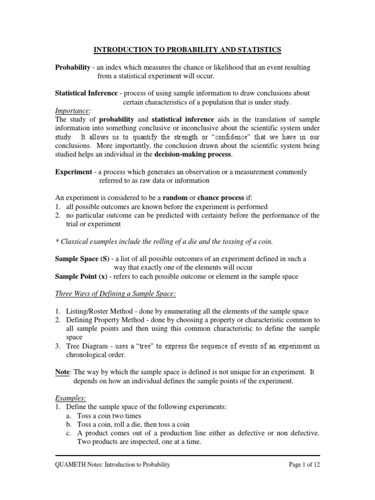 Basic Probability | PDF | Statistics | Set (Mathematics)