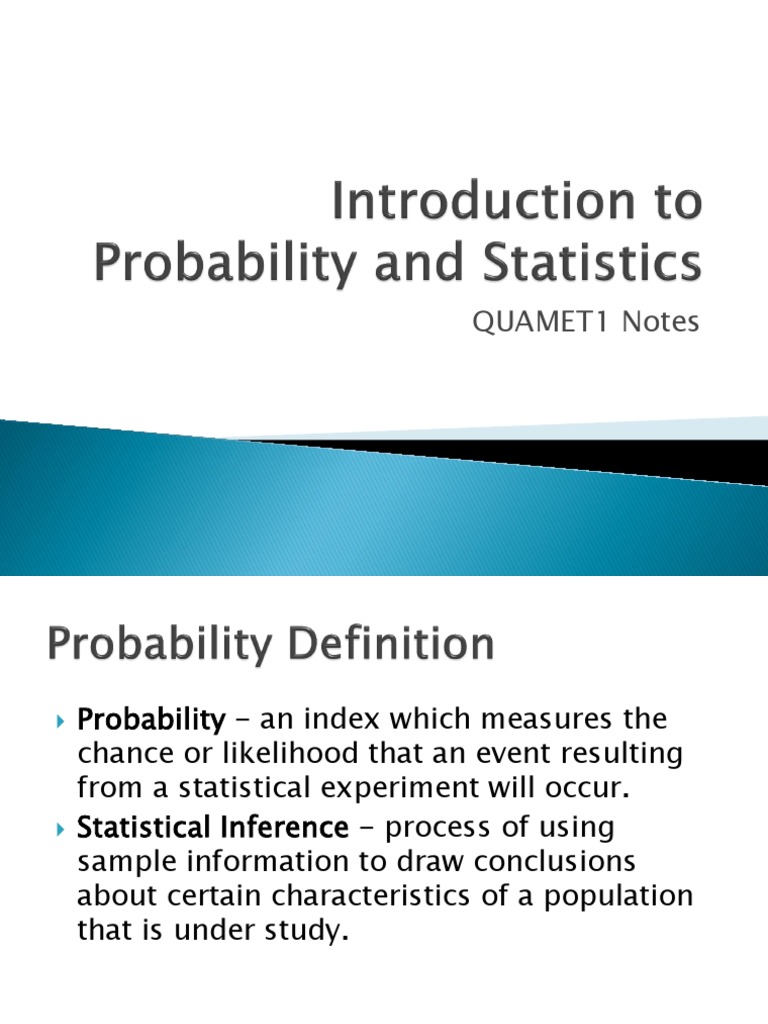 Introduction To Probability and Statistics | PDF | Statistics | Probability