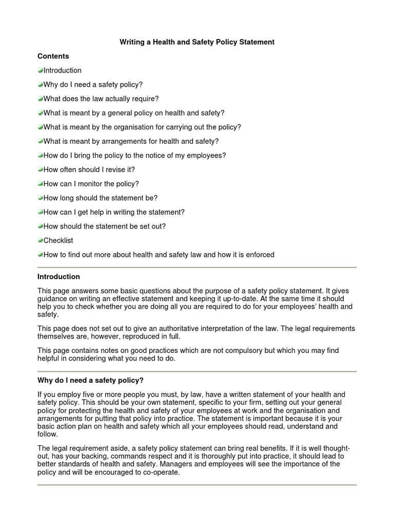 A Comprehensive Guide to Developing an Effective Health and Safety ...