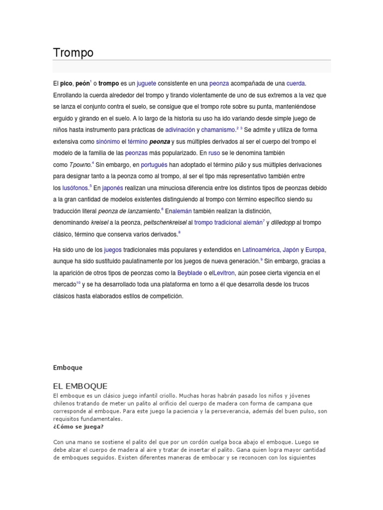 Trompo | PDF | Juguetes | Jugar (actividad)