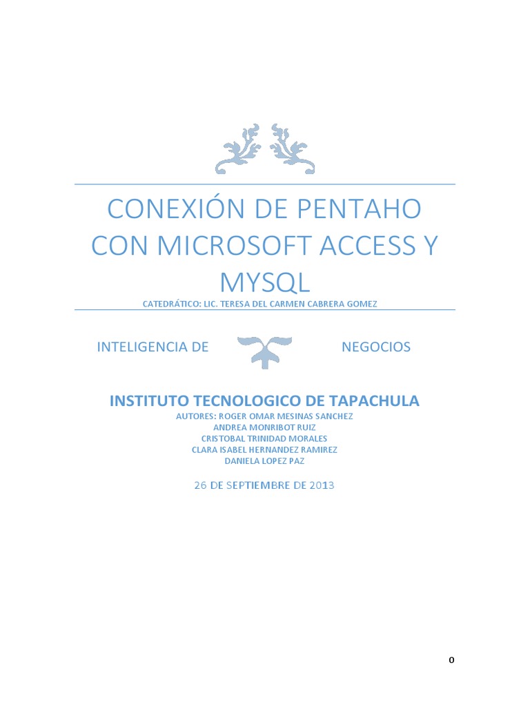 Conexión De Pentaho Con Microsoft Access Y Mysql2 Pdf Mi Sql Point And Click 