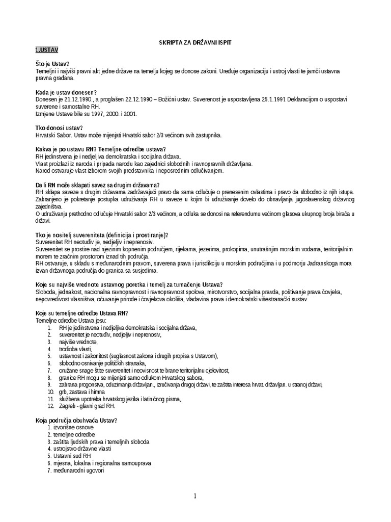 Skripta Za Drzavni Ispit | PDF