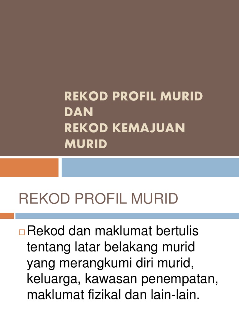 Rekod Profil Murid | PDF