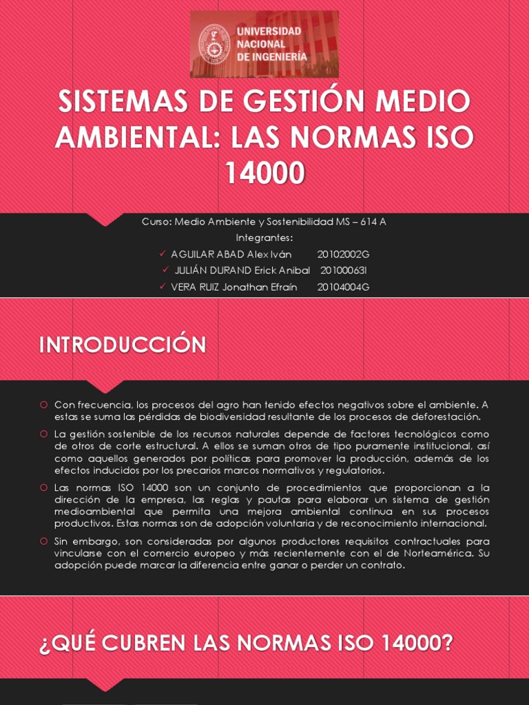 Sistemas de Gestión Ambiental - Normas Iso 14000 | PDF | Calidad (comercial) | Economía (general)