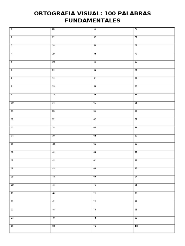 Ortografia Visual Plantilla para Dictado | PDF