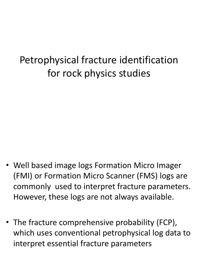 Petrophysical Fracture Identification For Rock Physics Studies | PDF ...