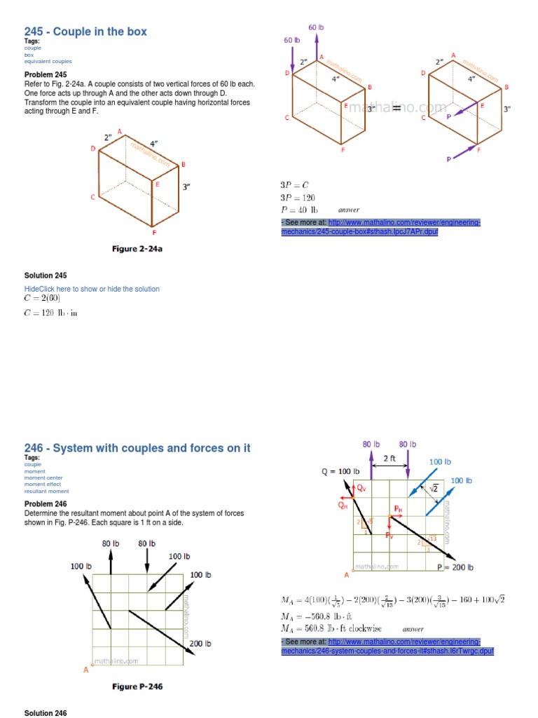 Es 23 Couples | PDF | Force | Bending