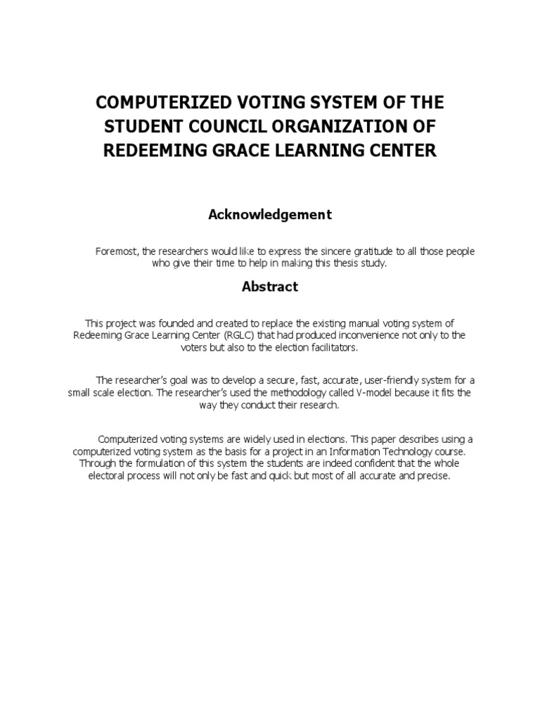 Thesis | PDF | Voting System | Databases