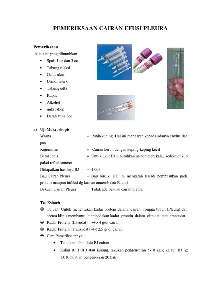 Pemeriksaan Cairan Efusi Pleura | PDF | Sains & Matematika