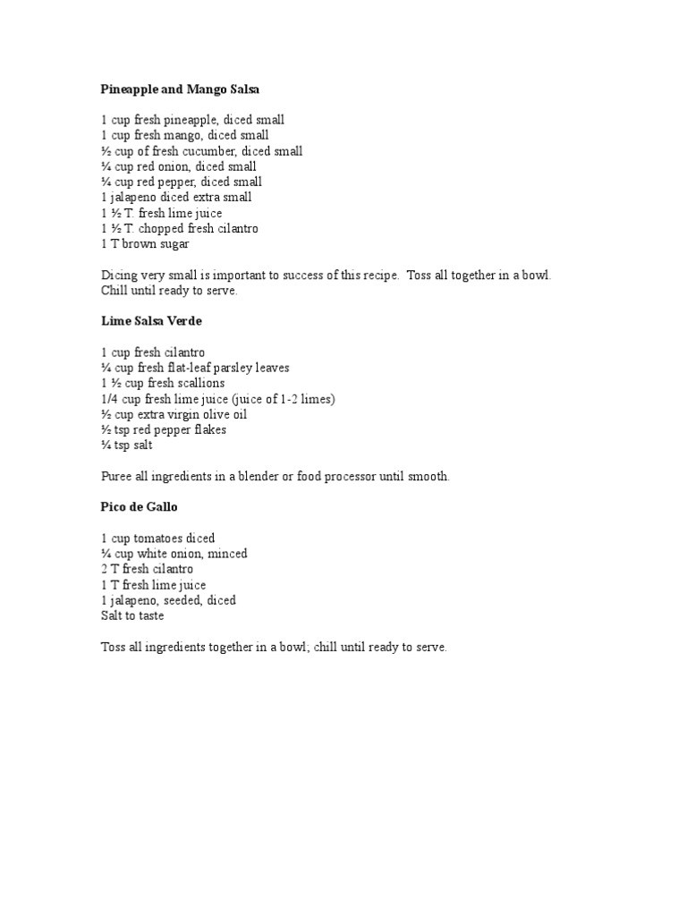 Three Salsas | PDF