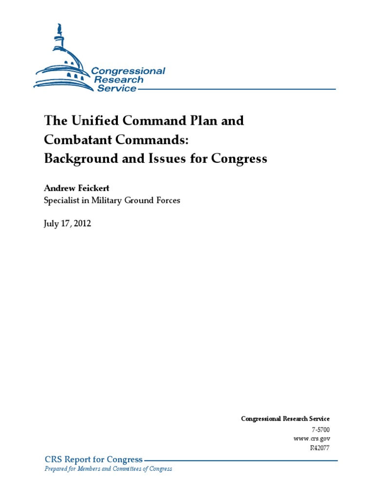 Unified Command Plan, CRS | PDF | United States Department Of Defense ...