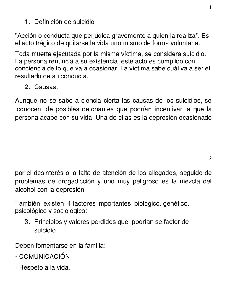 Definición de Suicidio | PDF | Suicidio | Depresión (estado de ánimo)