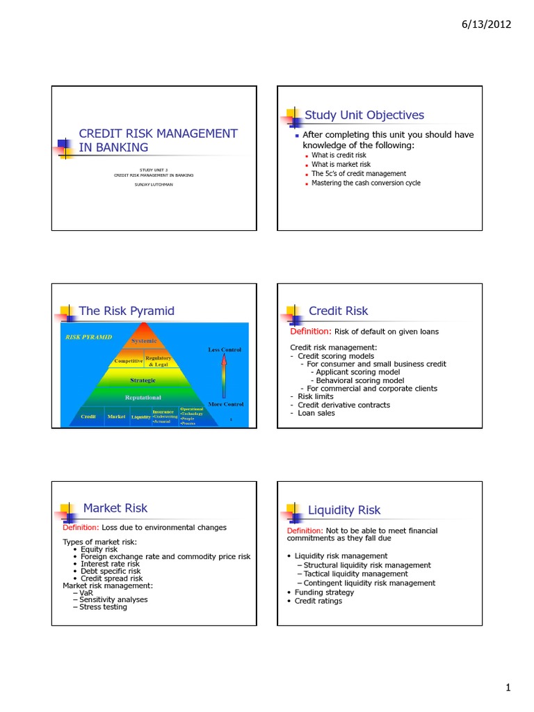 Unit 4 Handouts - Bank Risk Management | PDF | Credit (Finance ...