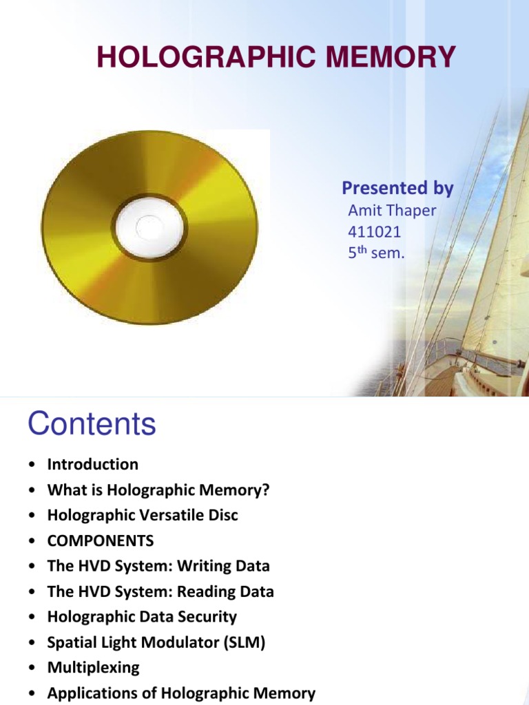holographic memory | Holography | Computer Data Storage