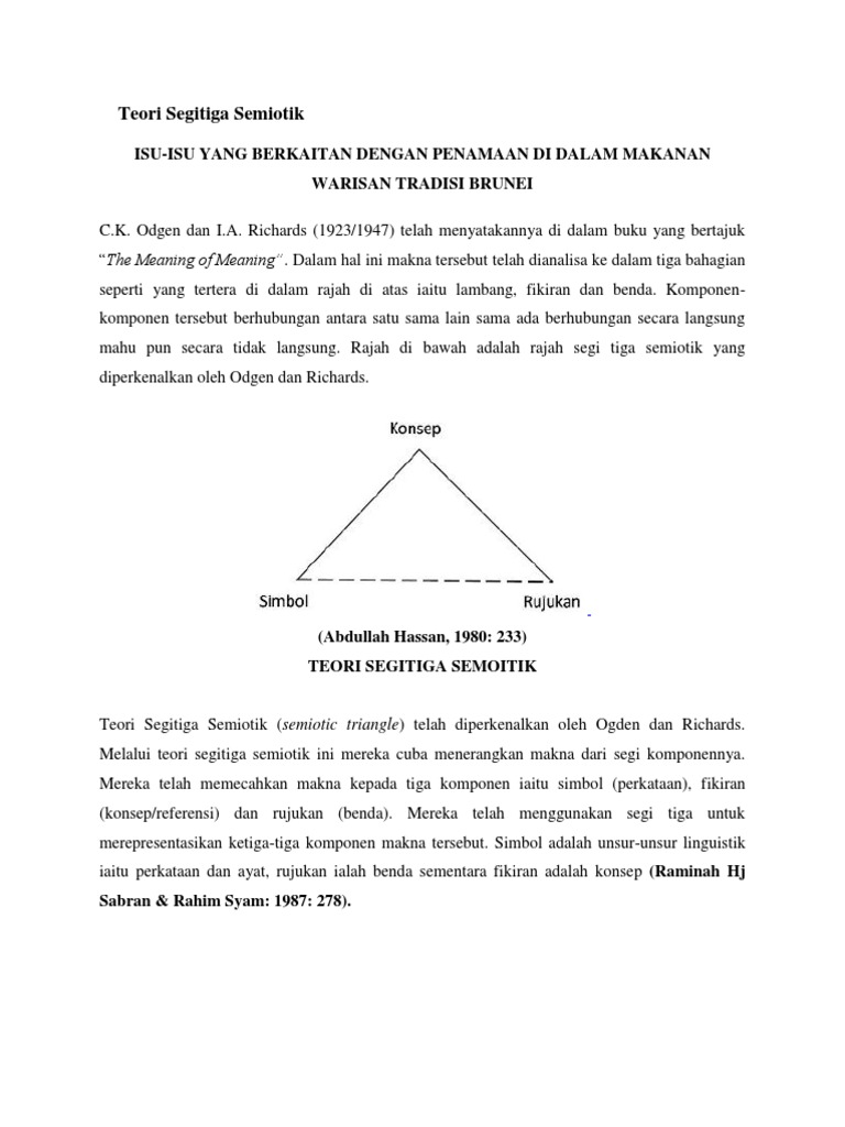 Teori Segitiga Semiotik | PDF