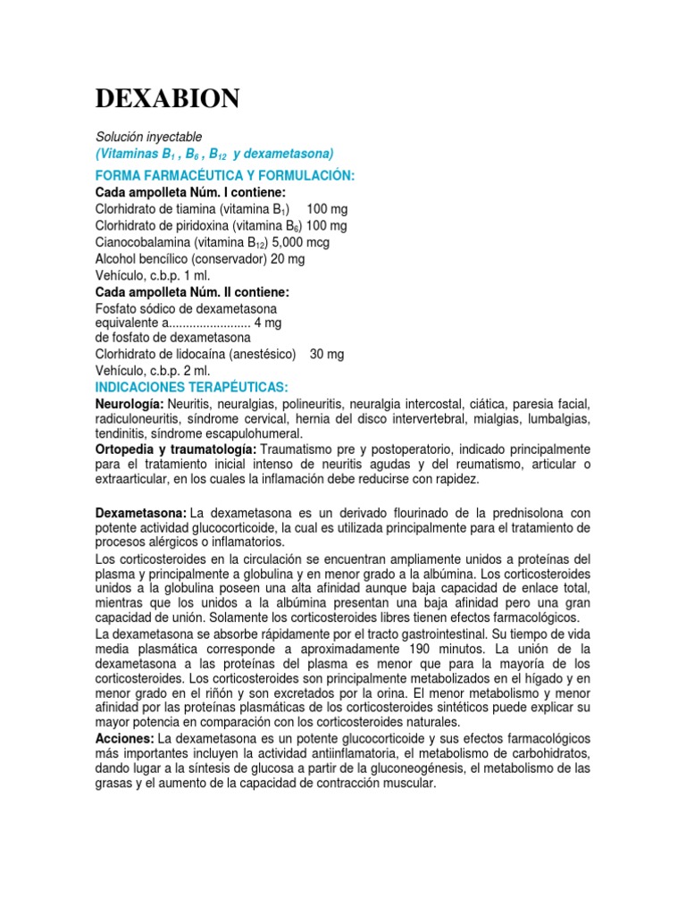 DEXABION | PDF | Medicina CLINICA | Drogas
