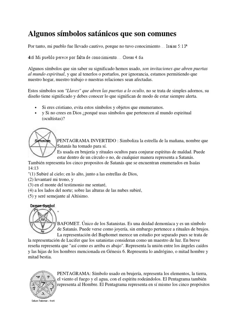Símbolos Satánicos Comunes y sus Significados | PDF | Masonería | Satán