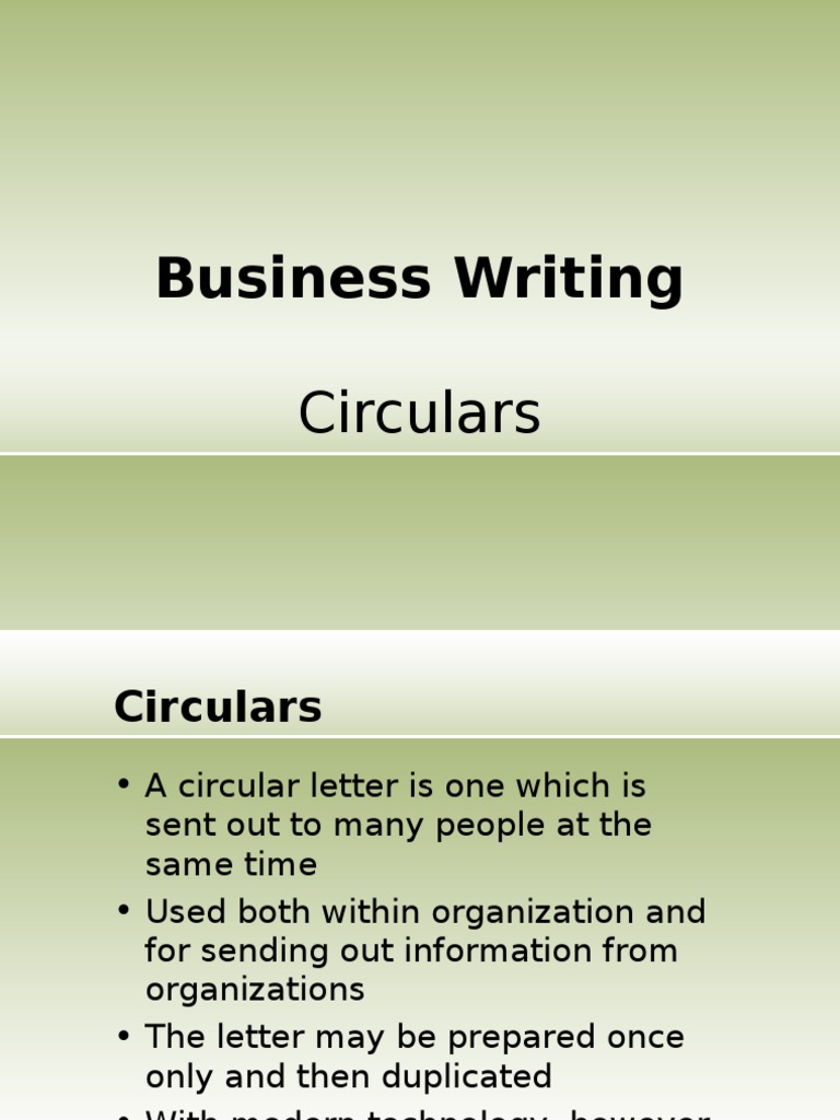 Drafting A Circular | PDF | Business