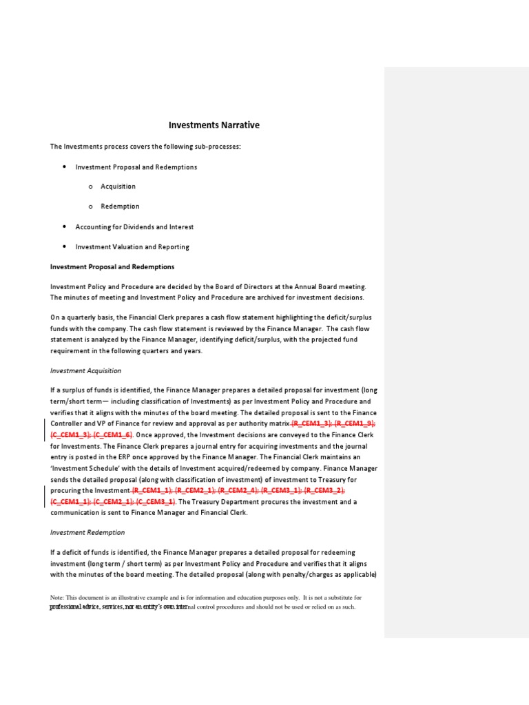 Investments Narrative | PDF | Valuation (Finance) | Investing